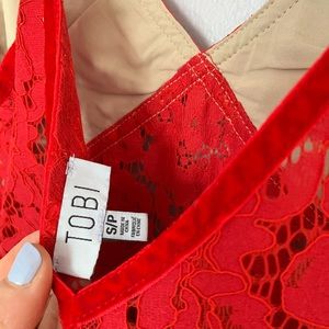 Tobi | Dresses | Tobi Red Lace Dress | Poshmark